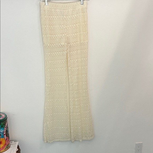 Joe B | Pants & Jumpsuits | Joe B Cream Lace Flare Leg Pants | Poshmark